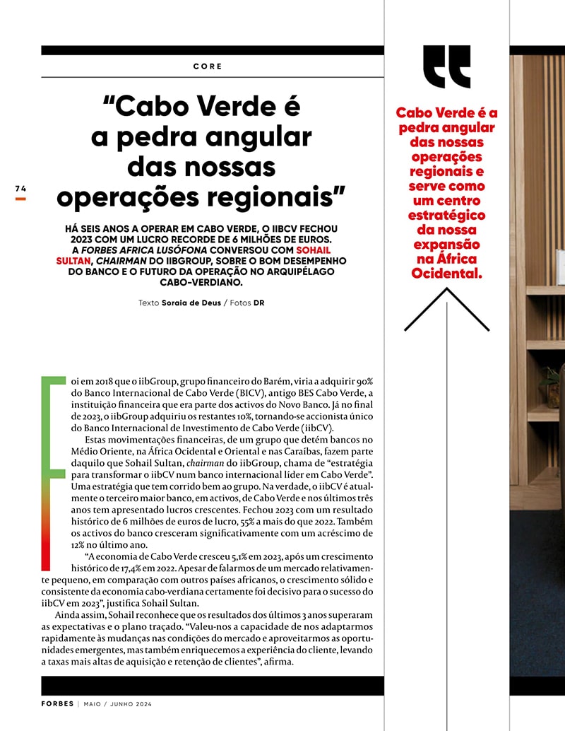 Forbes África Lusófona interviews Sohail Sultan, Chairman iibGroup ...